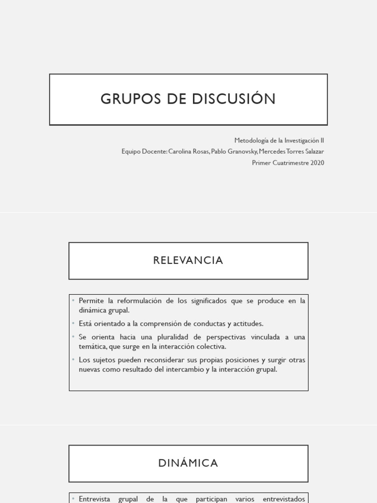 Clase 5-Grupos de Discusión | PDF | Grupo de enfoque | Información