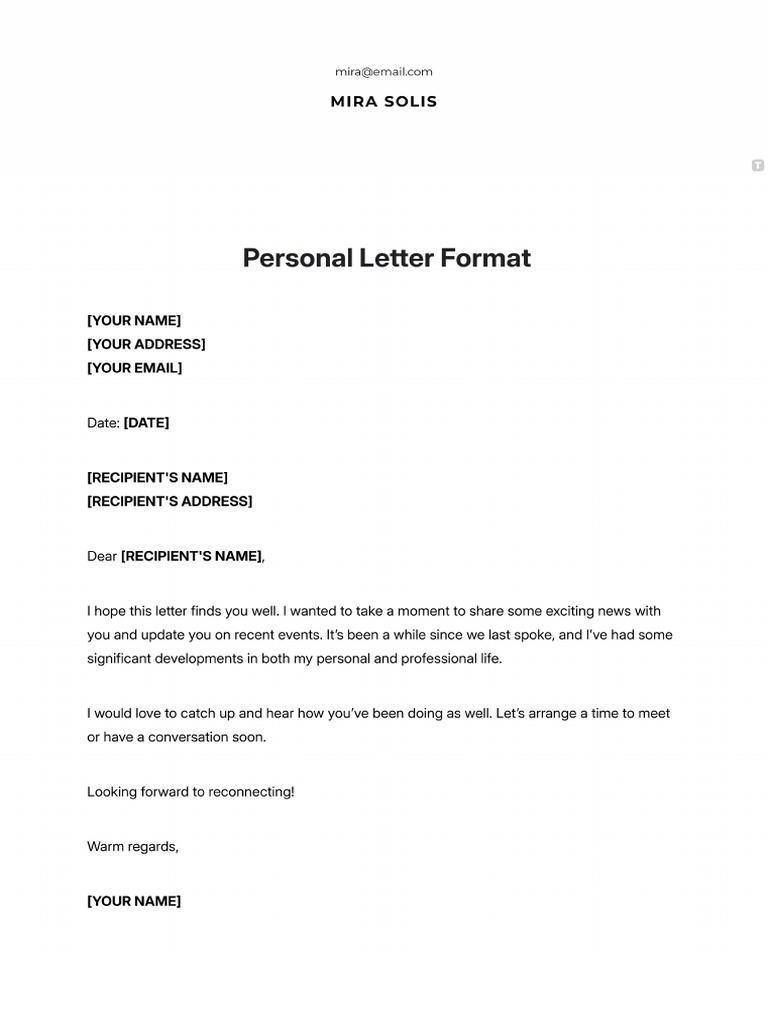 Personal Letter Format Template | PDF