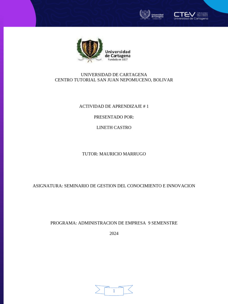 Actv. 1 Seminario de Gestion | PDF