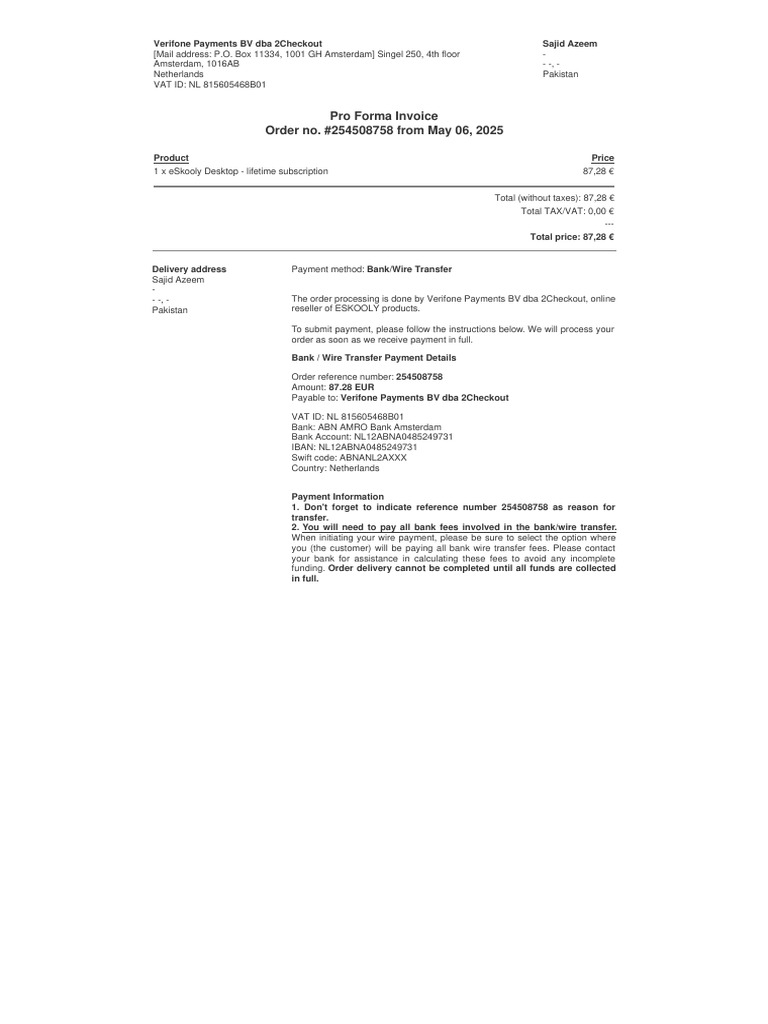 Order Confirmation | PDF | Wire Transfer | Banking