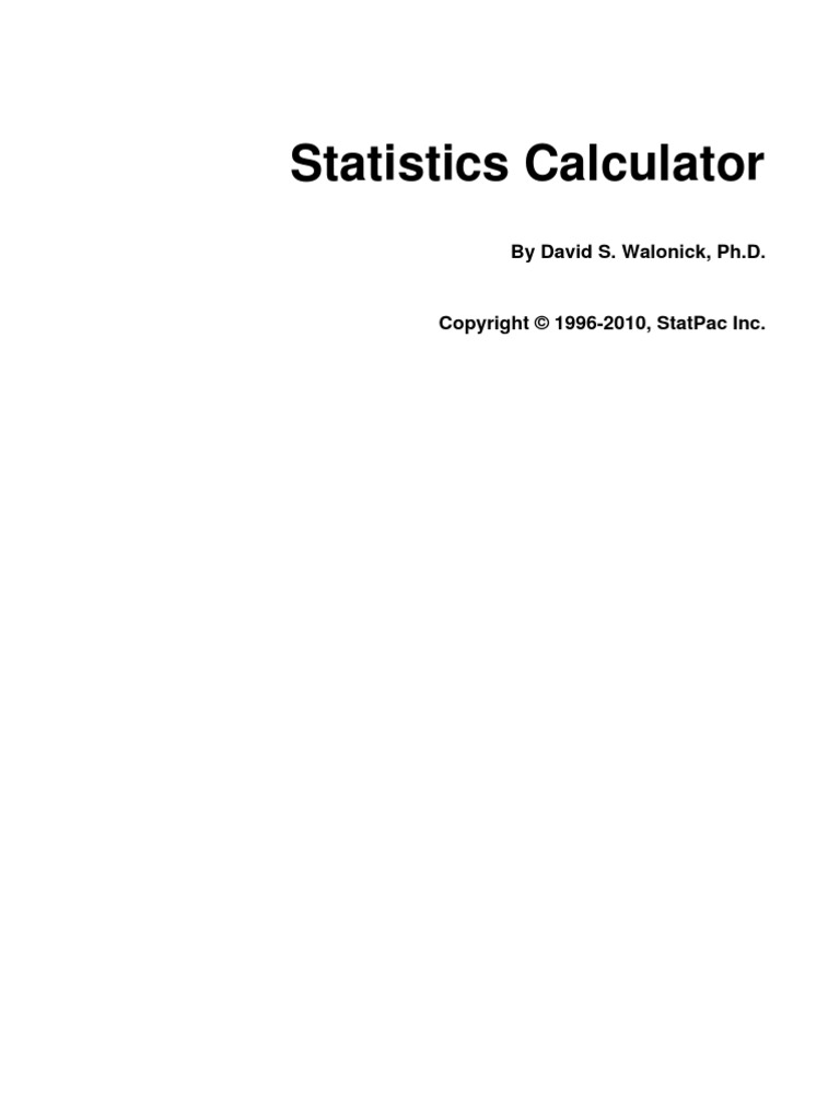 Statistics Calculator Guide | PDF | Sampling (Statistics) | Statistical ...