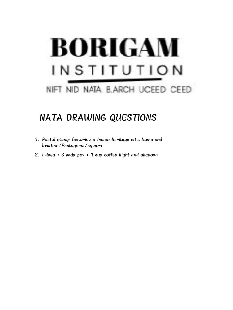 Nata Drawing Questions | PDF
