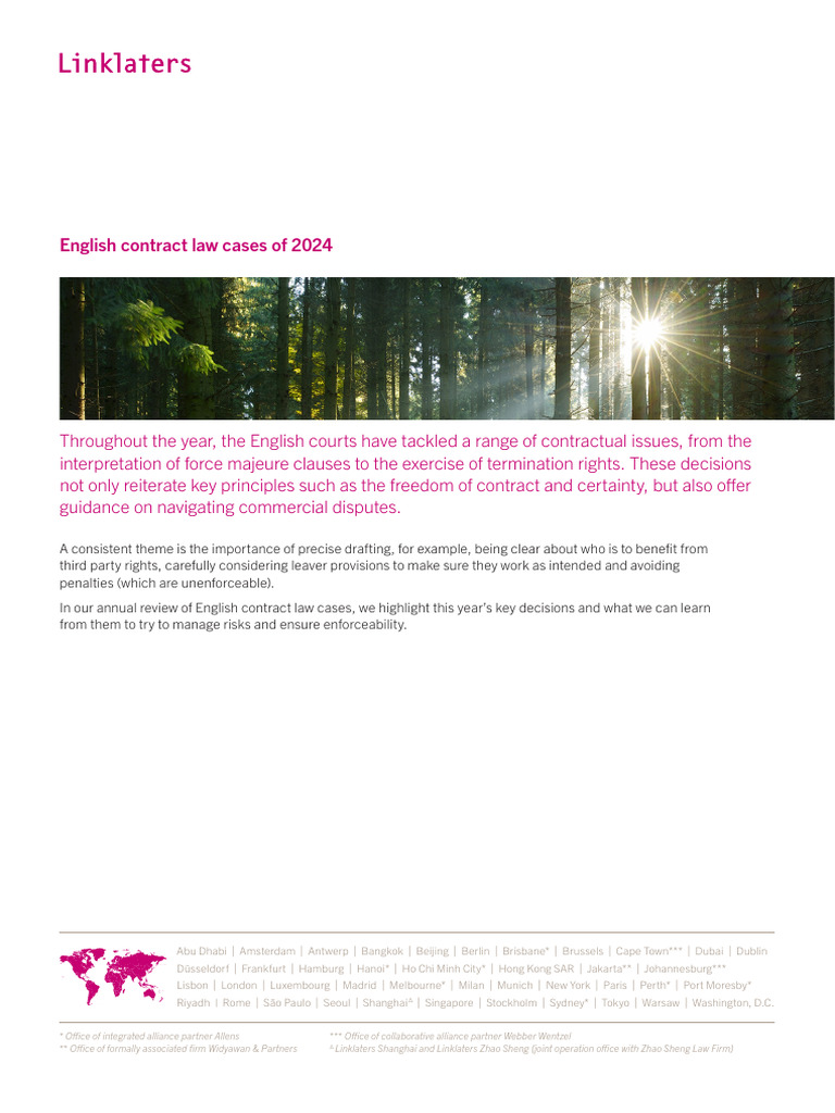 2024 Linklaters - English - Contract | PDF | Limited Liability Partnership | Interest