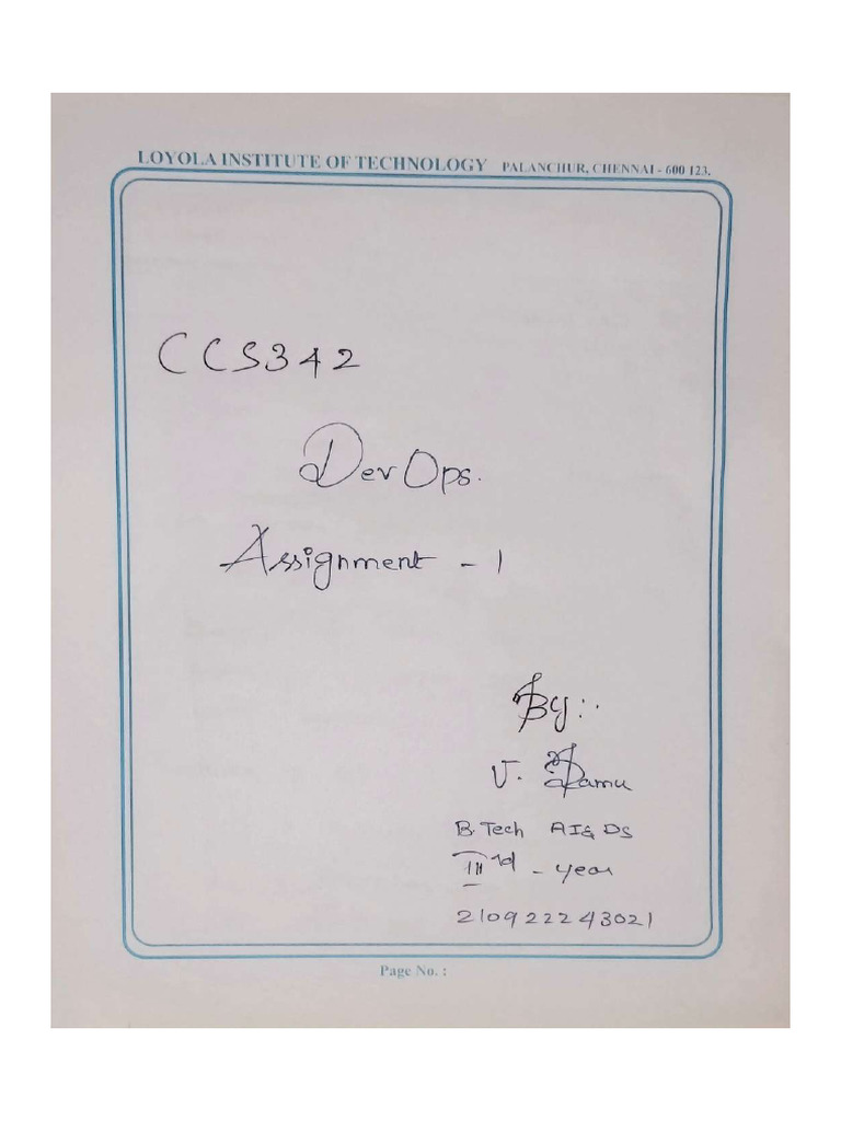 Ramu.V (AI&DS) DevOps Assignment 1 - Compressed (1) - 2 | PDF