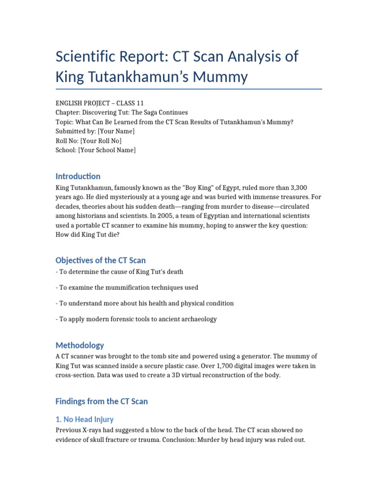 King Tut CT Scan Project | PDF | Tutankhamun | Mummy