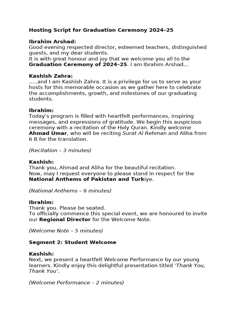 Hosting of Graduation Ceremony | PDF