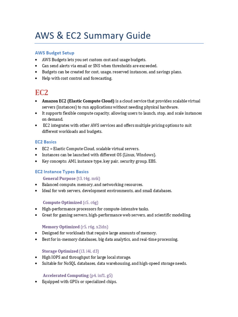 AWS EC2 Budget and Instance Overview | PDF | Secure Shell | Cloud Computing