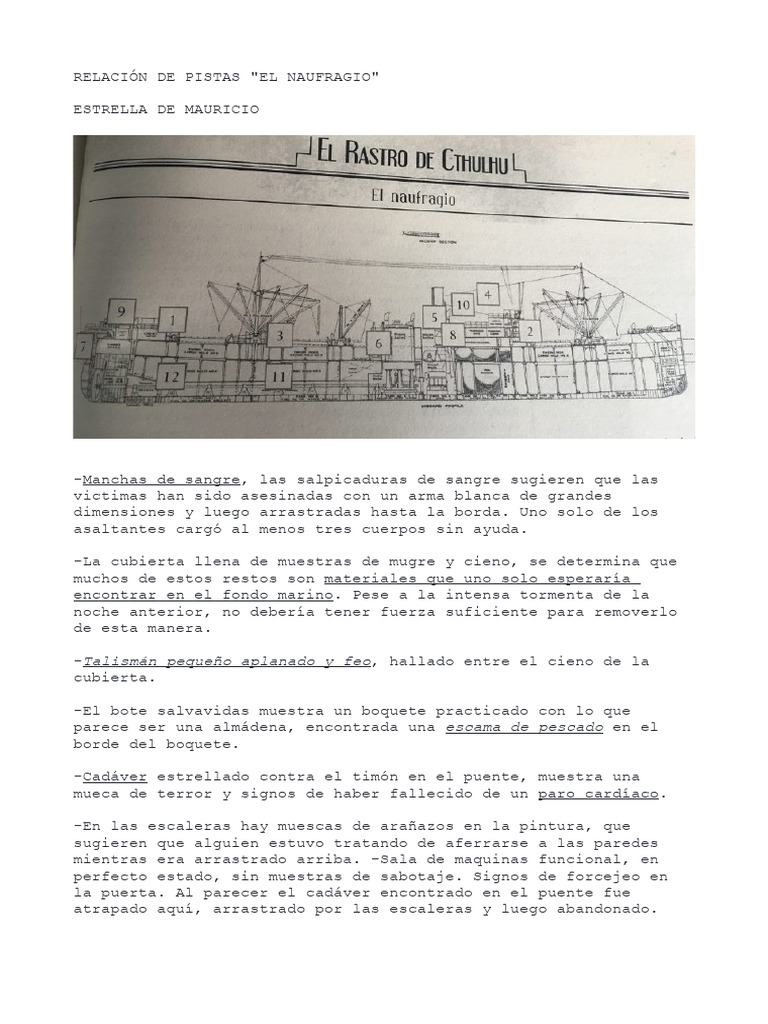 EL NAUFRAGIO (Dosier de Pistas) | PDF