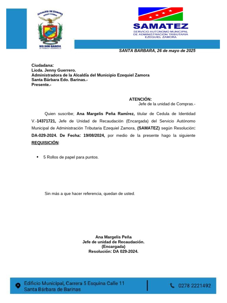 Oficio de Requisicion Julio | PDF