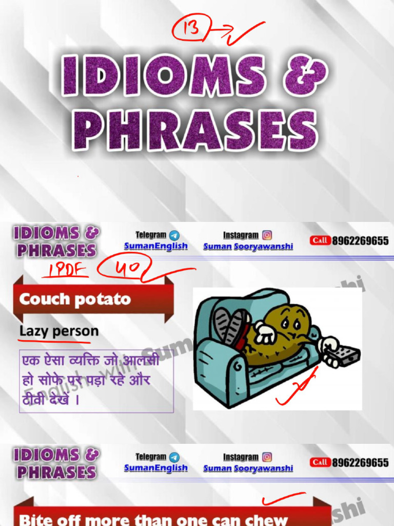 Idioms List | PDF
