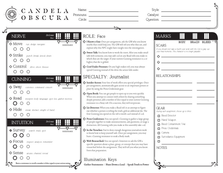 JournalistSheet Printable | PDF