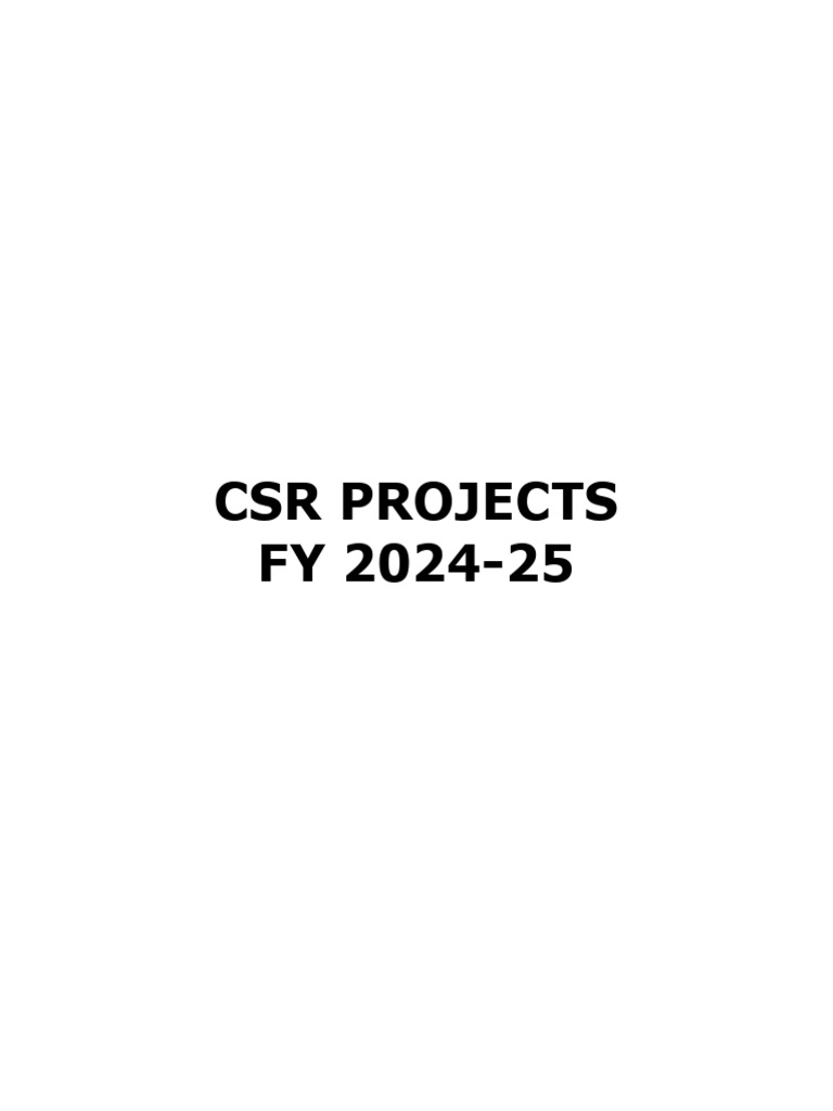CSR-Projects-FY-2024-25 For Share | PDF | Ambulance