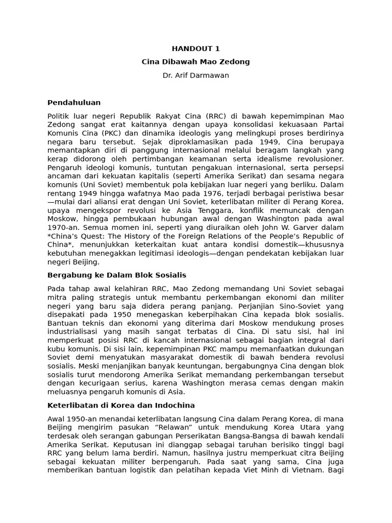 HANDOUT 1-China Mao | PDF