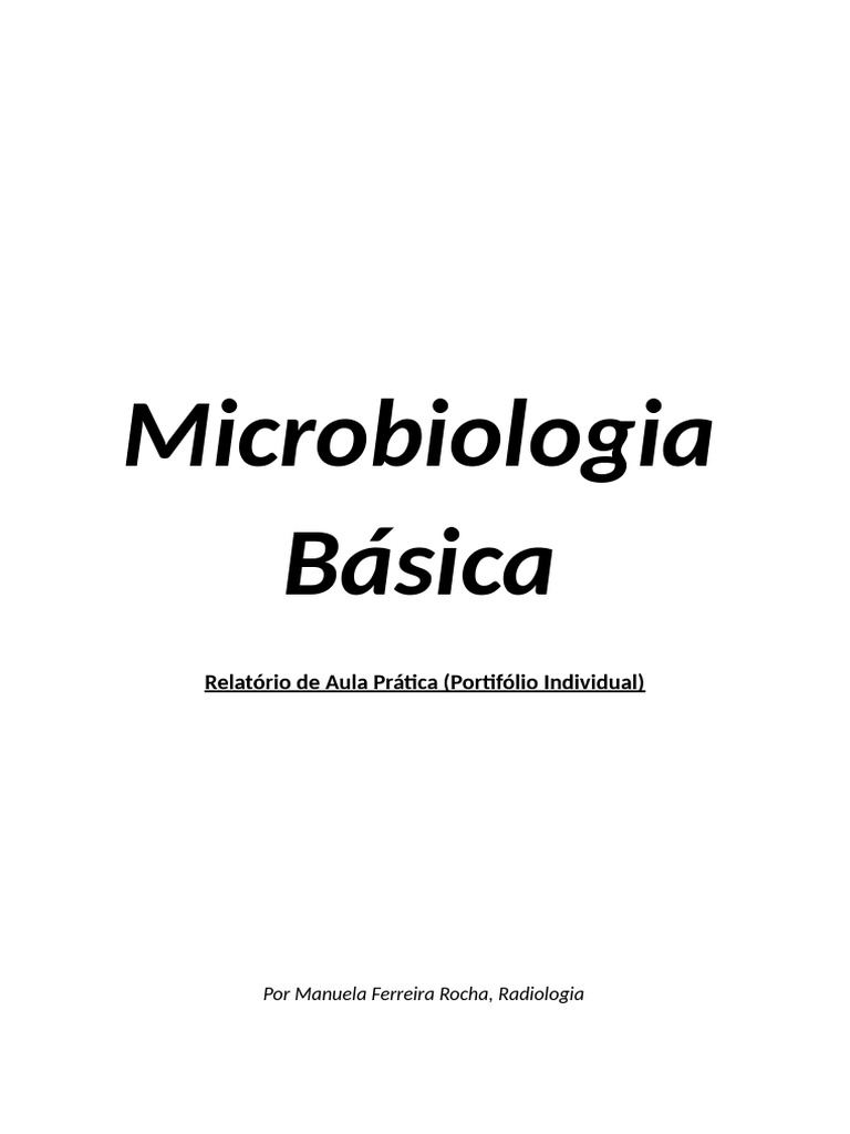 Portf. de Microbiolologia Básica | PDF | Microbiologia | Biologia