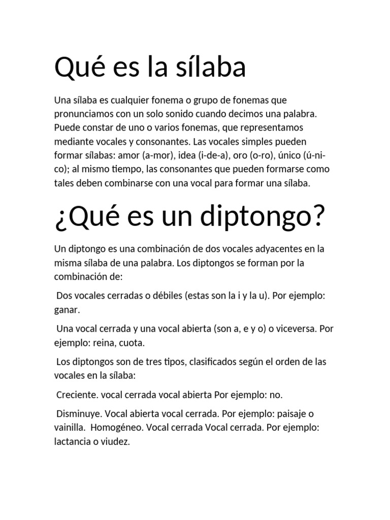 Qué es la sílaba2023 | PDF | Sílaba | Vocal