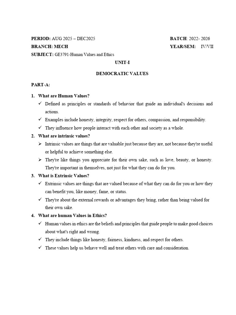 GE3791 - HUMAN VALUES AND ETHICS-309814788-GE3791 - HUMAN VALUES AND ...