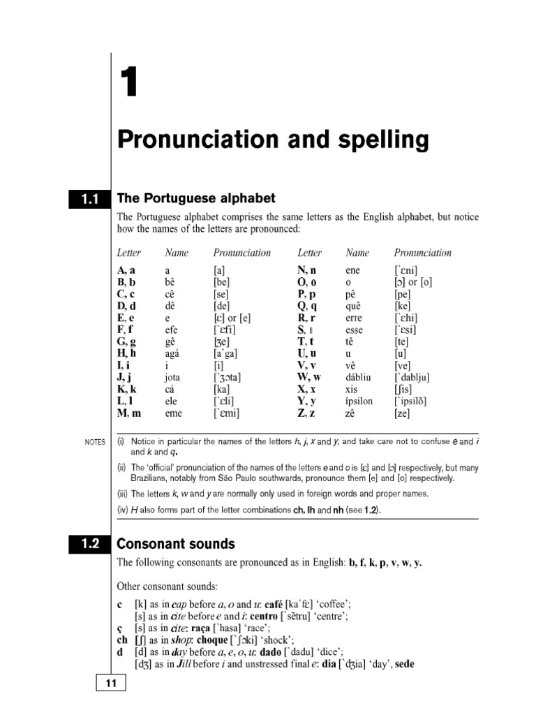 Brazilian Portuguese Pronunciation and Spelling | PDF