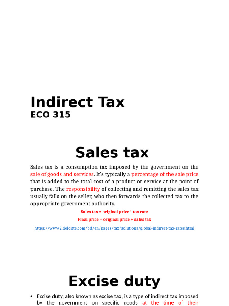 Indirect Tax | PDF | Taxes | Excise