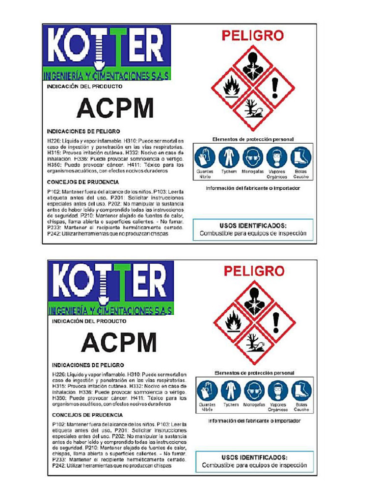 Rotulo Acpm | PDF