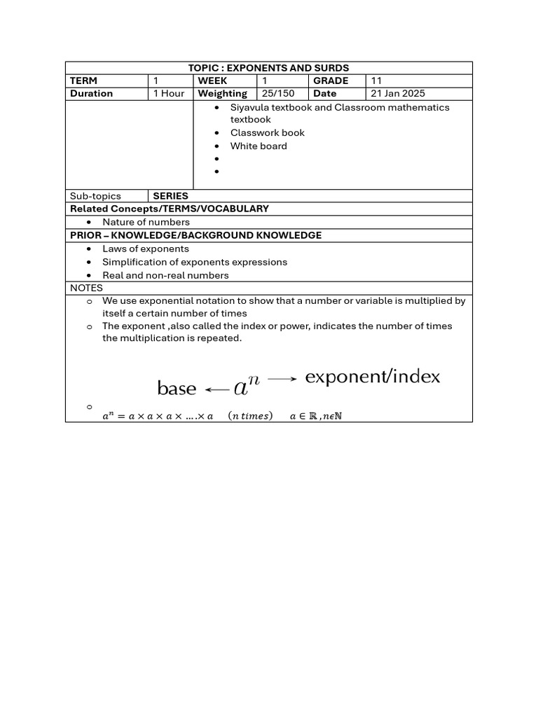 Grade 11 lesson plan 22 jan 2025 | PDF