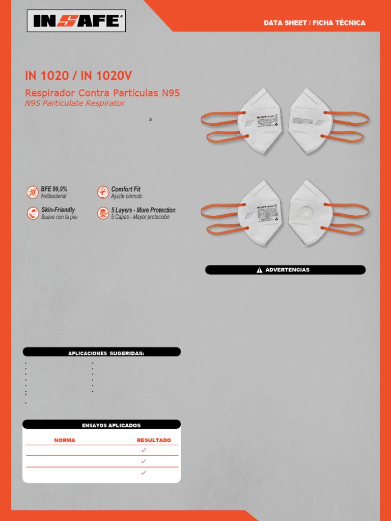 18. ficha-tecnica-tapabocas-n95-insafe-ffp2-dotaciones-a-domicilio | PDF