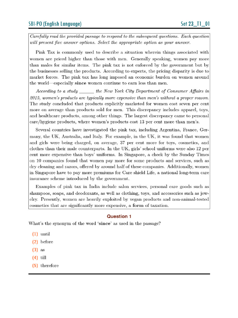 NDLI - State Bank of India Probationary Officer (SBI PO) Prelims 2023 ...