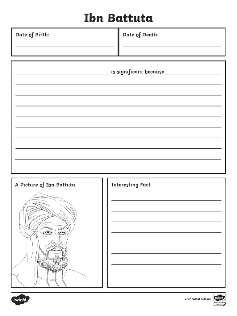 Ibn Battuta Significant Individual Writing Frame | PDF