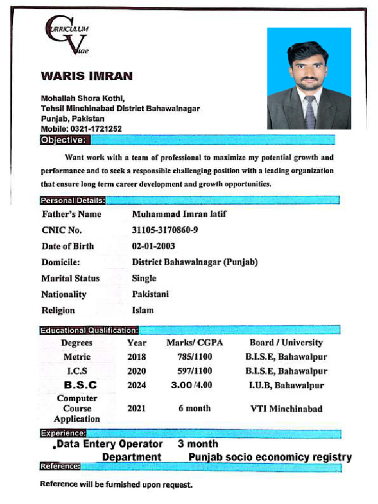 Rao Waris... CV2025 | PDF