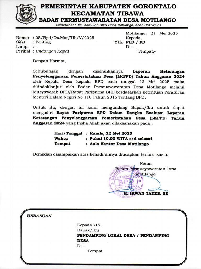 Und PD PLD-Paripurna BPD-LKPPD-22 Mei 2025 | PDF