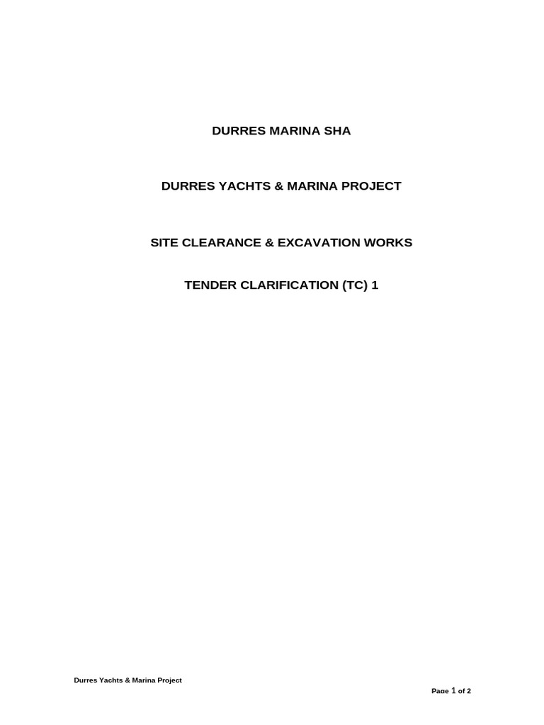 TC1 - Site Clearance Excavation Works (002) (AutoRecovered) | PDF | Filtration