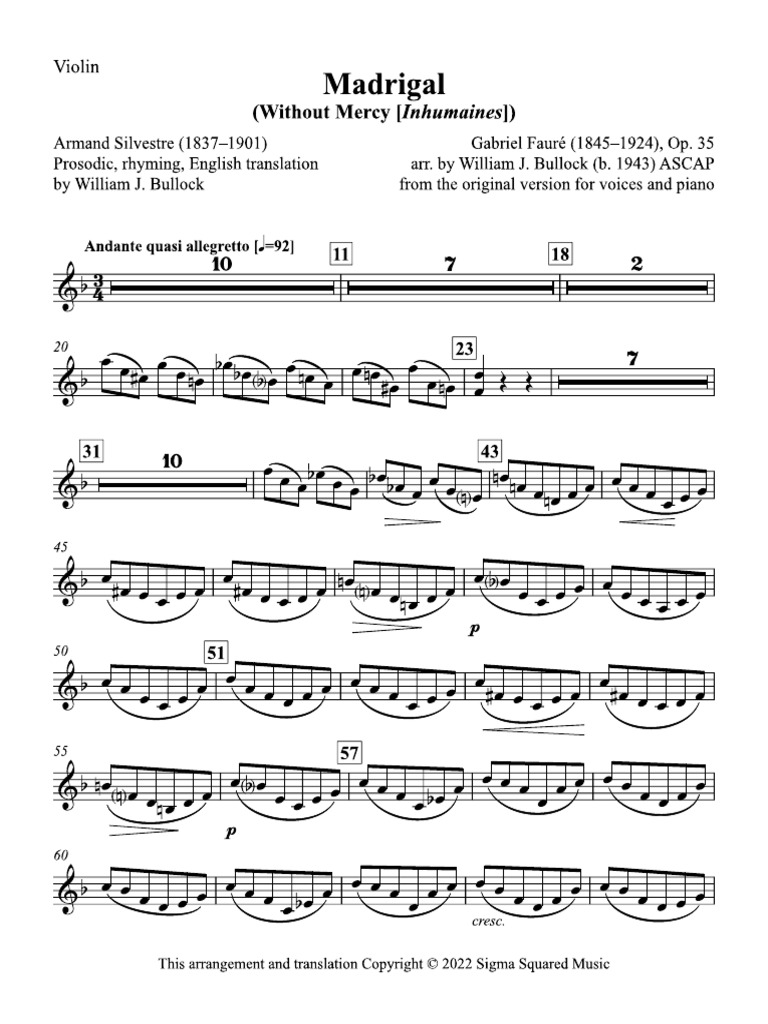 Madrigal - Violín I y II | PDF