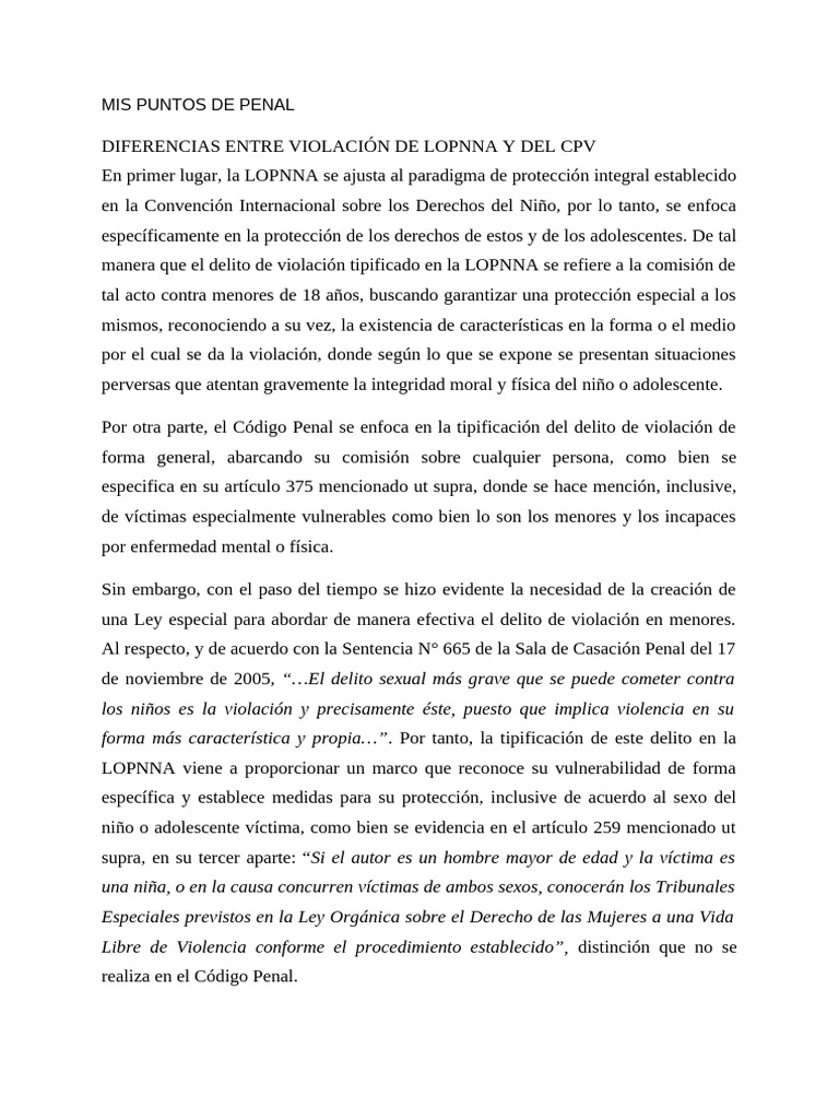 Mis Puntos de Penal | PDF | Violación | Derecho penal