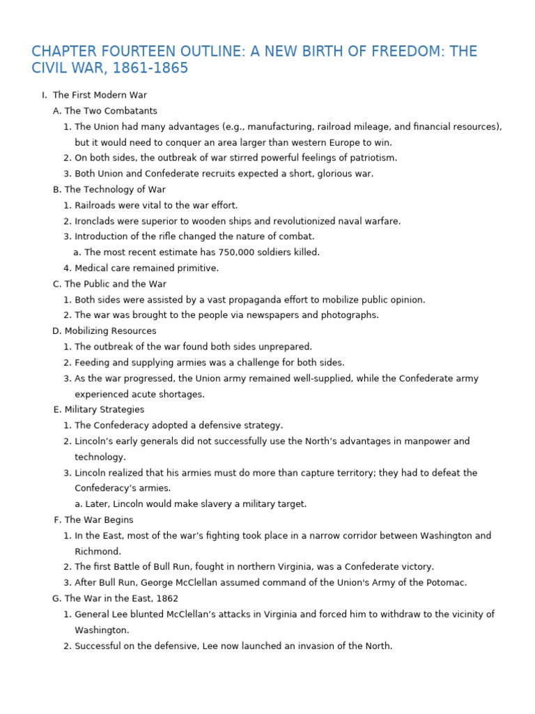 GML7 - BR Chapter 14 Outline | PDF | Emancipation Proclamation ...