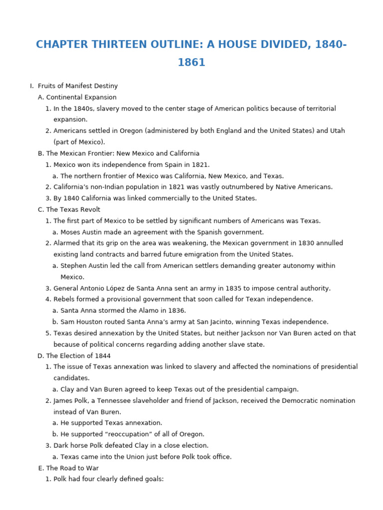 Manifest Destiny and Slavery's Expansion | PDF | Abraham Lincoln ...