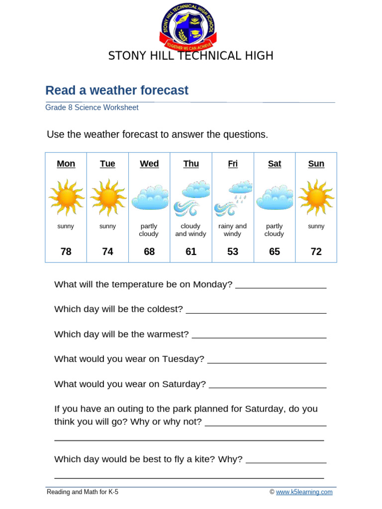 Grade 8 Weather Forecast A | PDF
