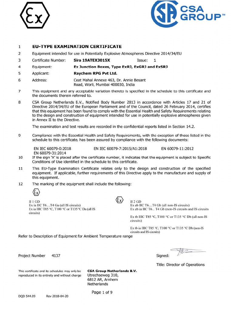 Sira 19 Atex 3015x | PDF
