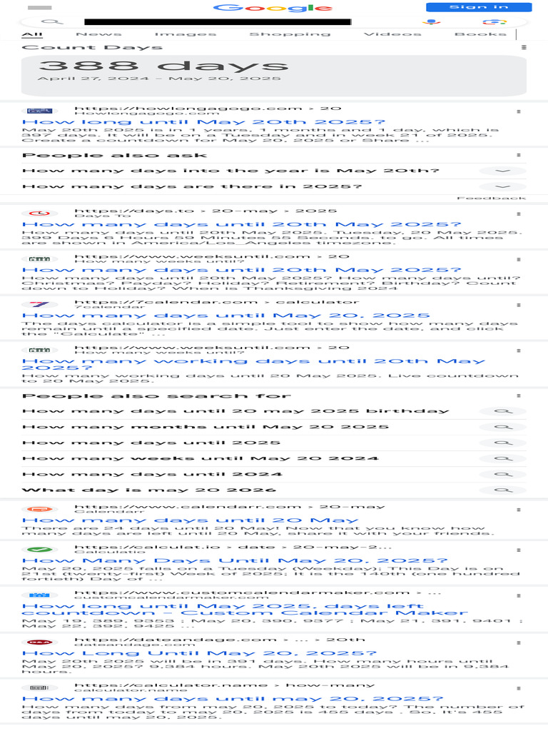 How Many Days Until 20 May 2025 - Google Search | PDF | Holidays ...