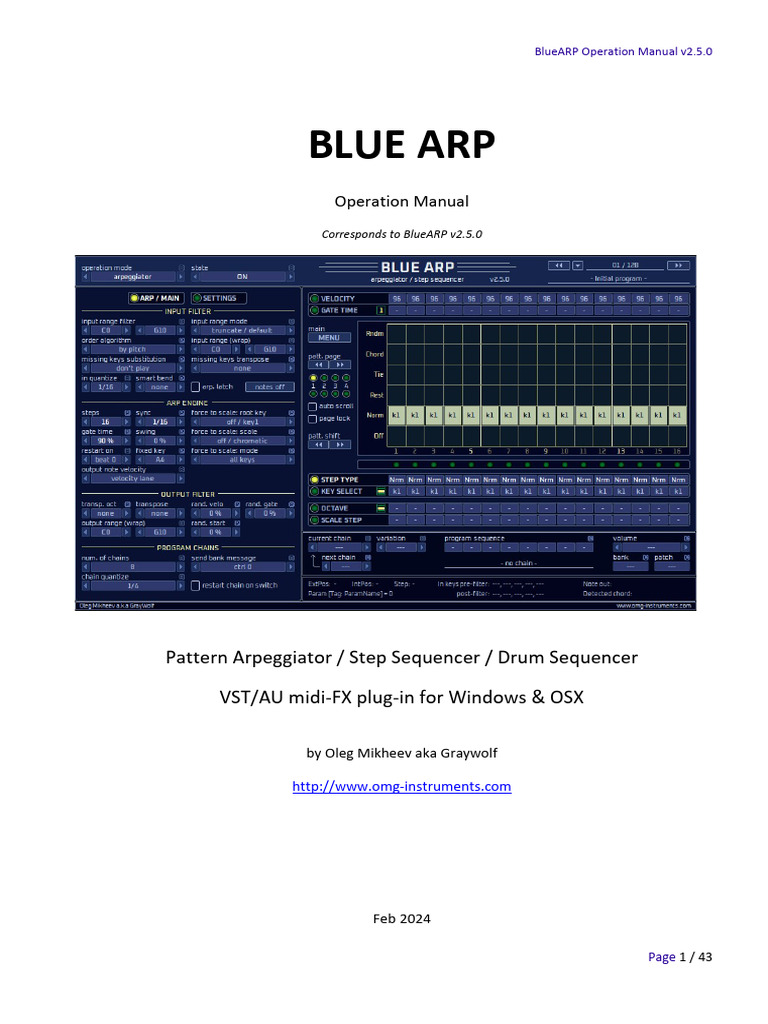 BlueARP v2.5.0 Operation Manual | PDF | Scale (Music) | Computer File