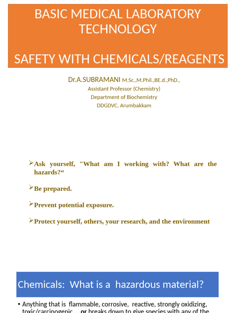 Safety With Chemicals Handling | PDF | Radioactive Contamination | Toxicity