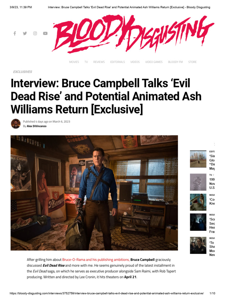 Interview - Bruce Campbell Talks 'Evil Dead Rise' and Potential ...