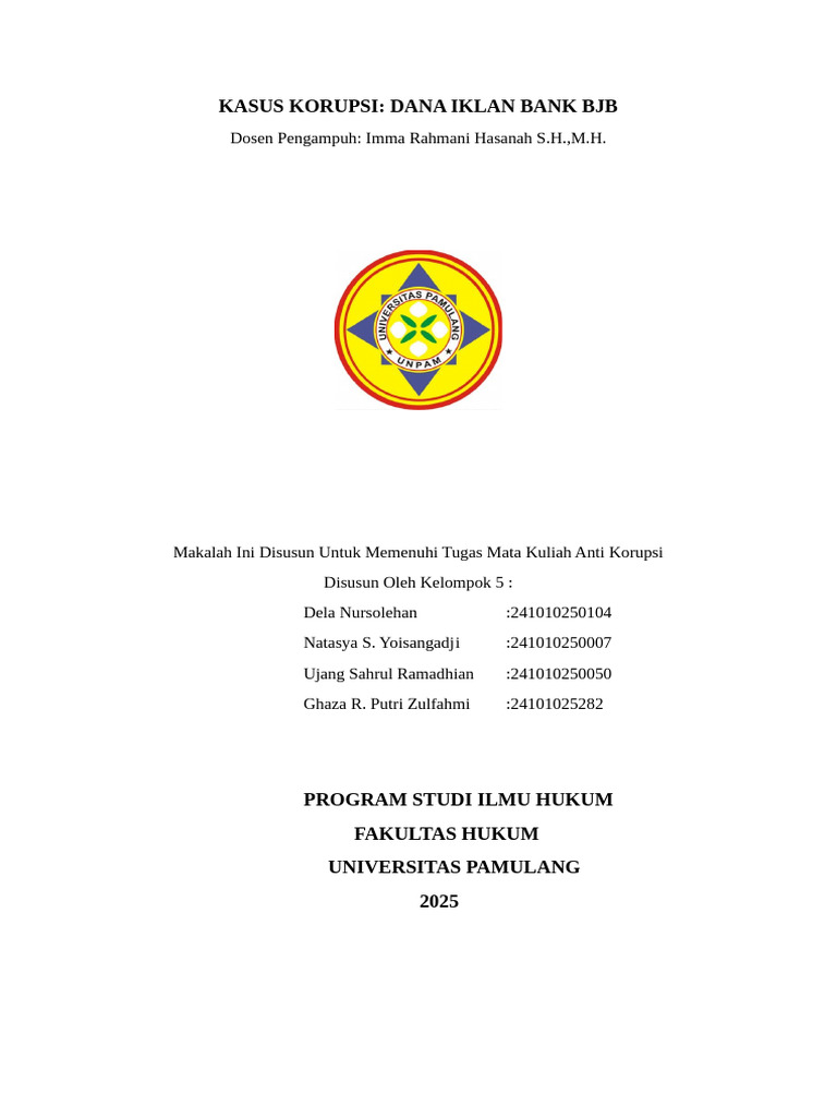 Makalah Kasus Korupsi. | PDF