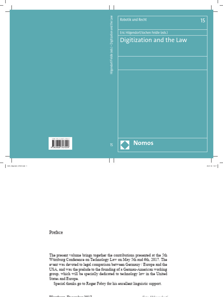 HILGENDORF, Eric. Robotics, Autonomics, and the Law | PDF | Risk ...