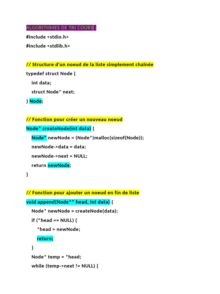 Algorithmes de Tri Cours | PDF | Software Engineering | C++