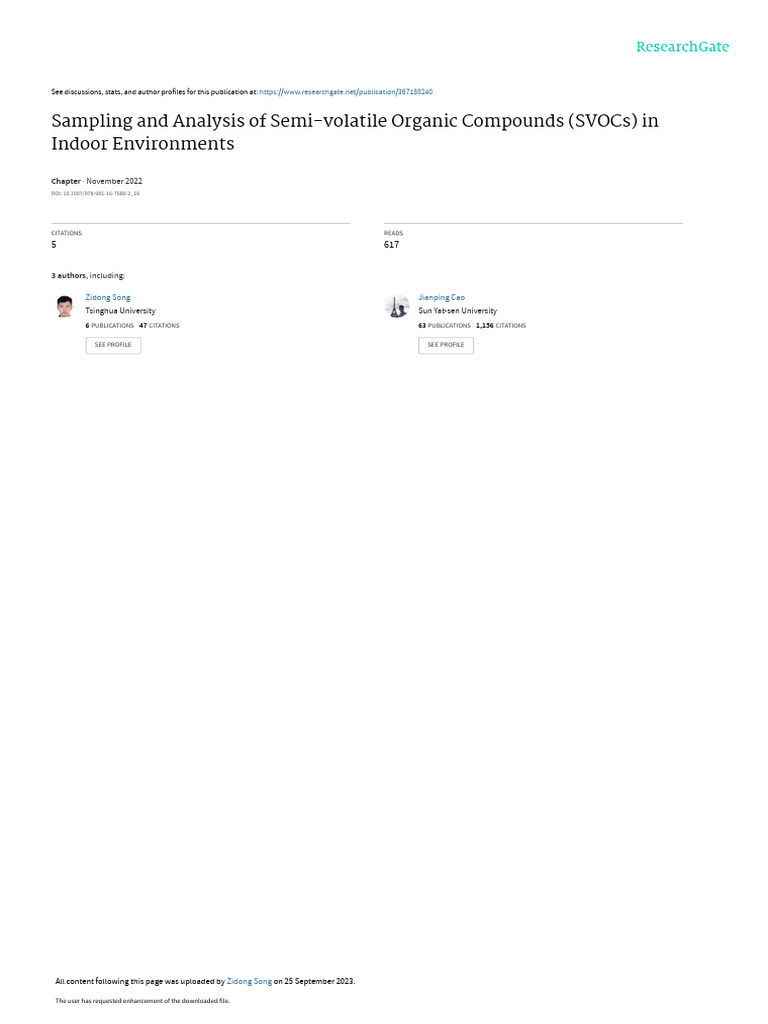 Sampling and Analysis of Semi-Volatile | PDF | Volatile Organic ...