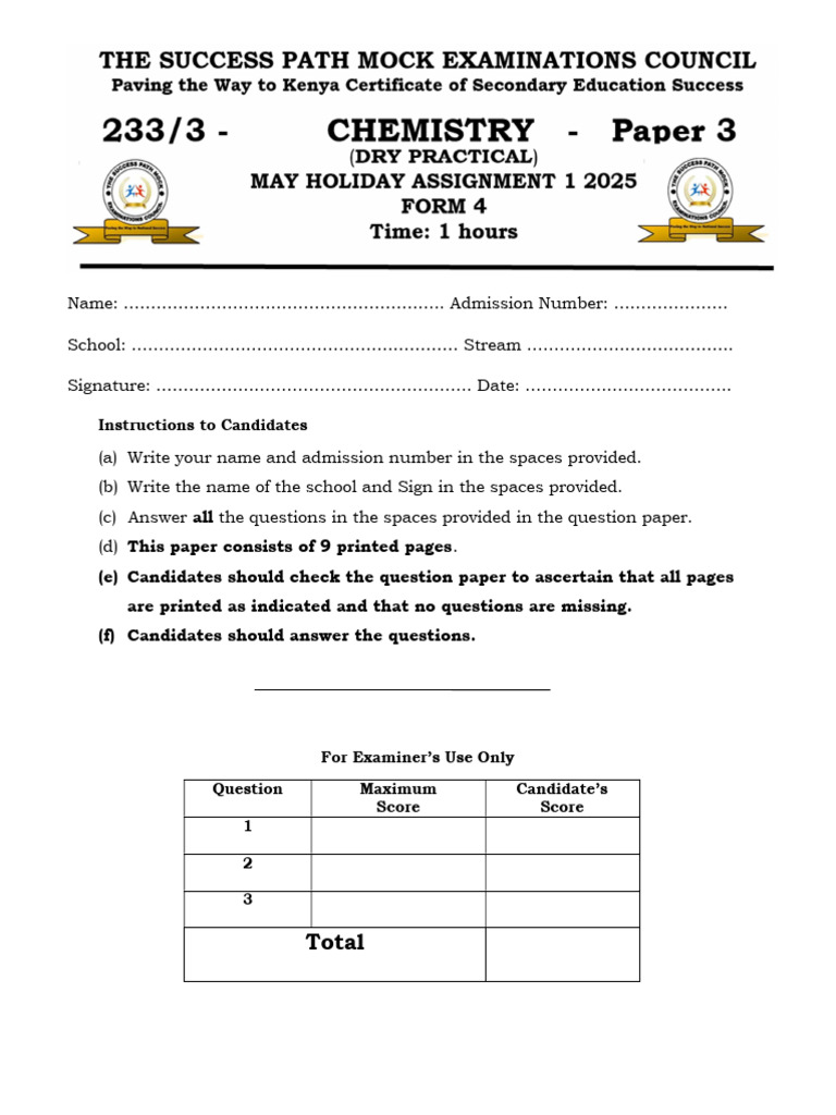 Dry Chem PP3 Holiday Assignment | PDF | Precipitation (Chemistry) | Sodium