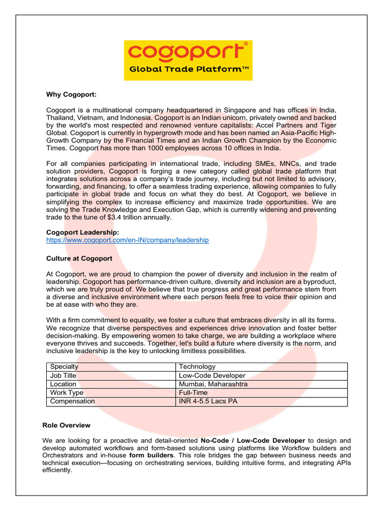 Low-Code Workflow Developer | PDF | Databases | Workflow