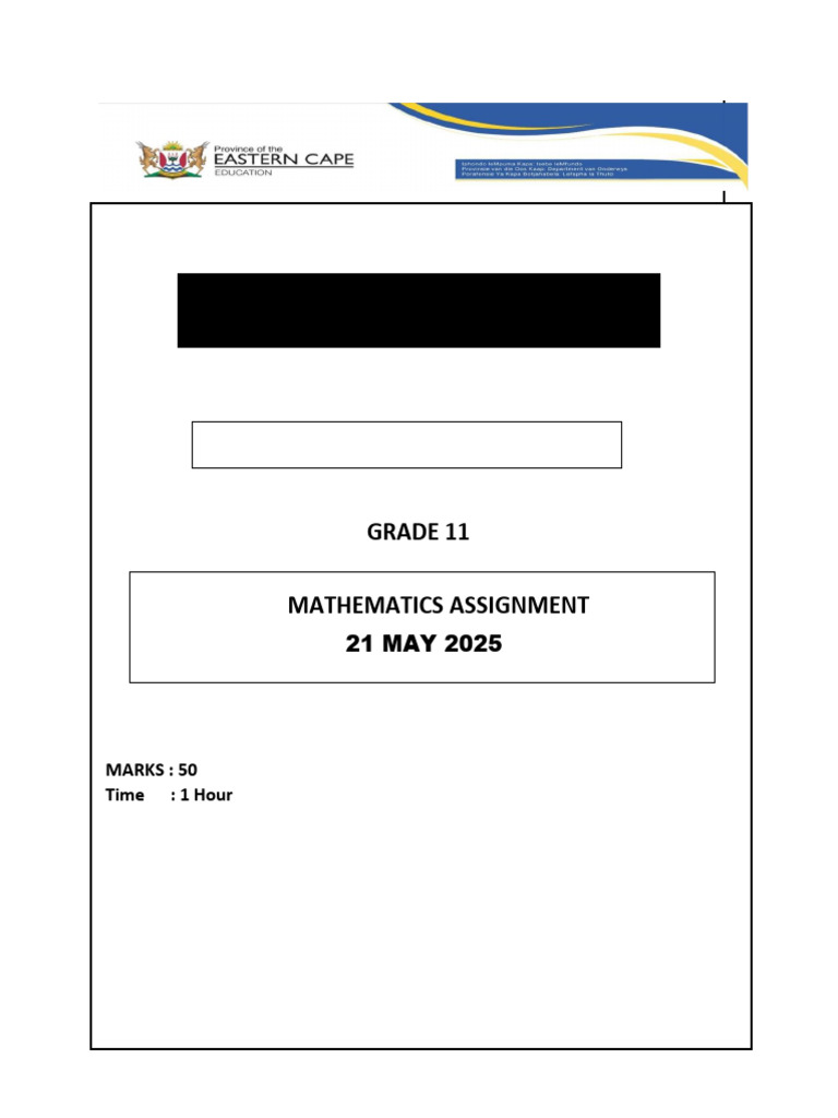 Grade 11 Assignment Mathematics Term 2 2025 | PDF | Circle | Classical Geometry
