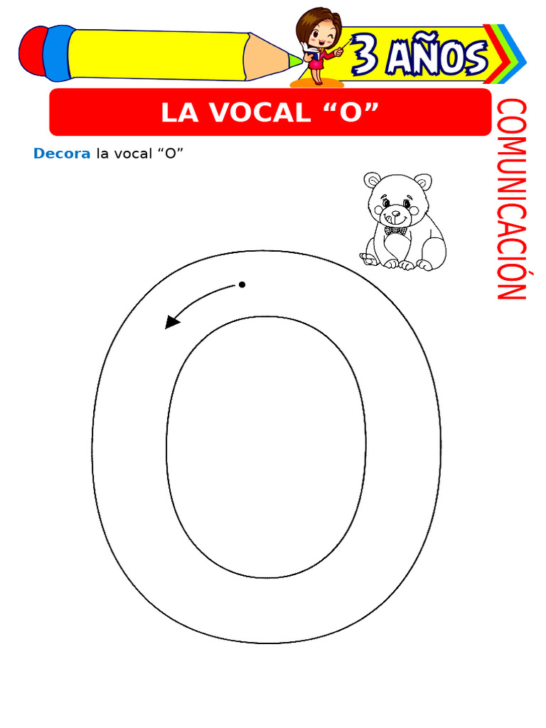 La Vocal O para Niños de 3 Años | PDF