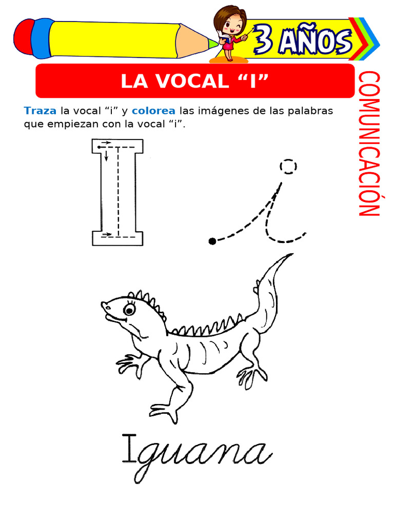 La Vocal I para Niños de 3 Años | PDF