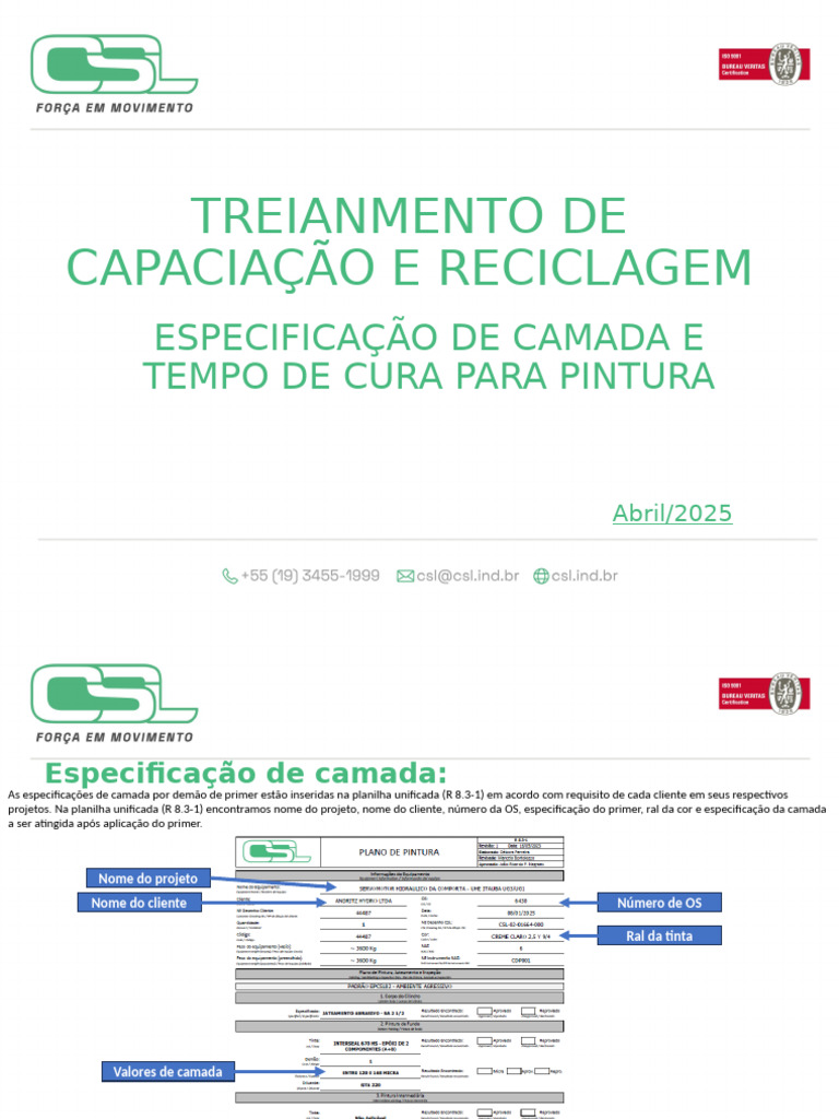 Treinamento Camada e Tampo de Cura Pintura | PDF | Tinta